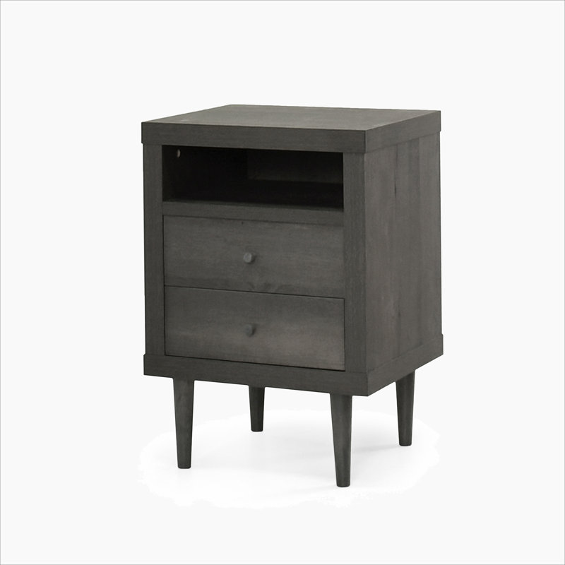 These Nightstands Showcase Iconic Splayed Legs and A Streamlined Wood Like Frame George Oliver Color Walnut